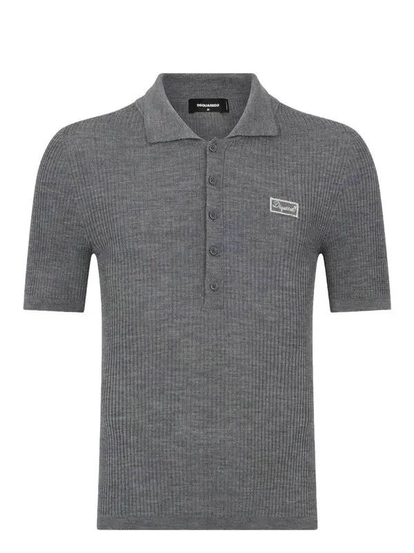 Dsquared2 Basic Knit Polo - Grey