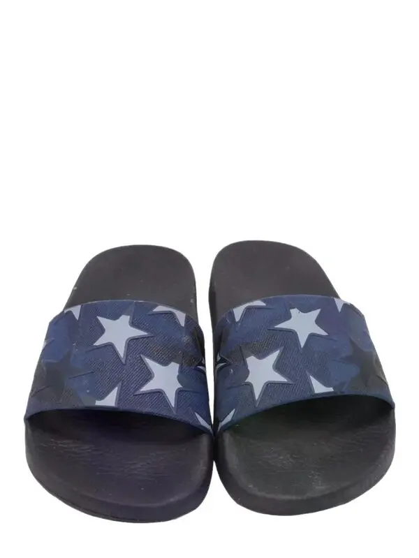 Valentino Garavani Denim Stars Slide Sandals - Blue