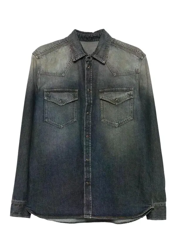 NINE:INTHE:MORNING Faded Western Shirt - Blue