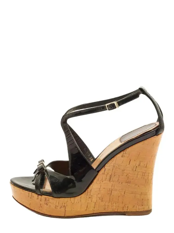 Dior Starlet Wedge Sandals - Black