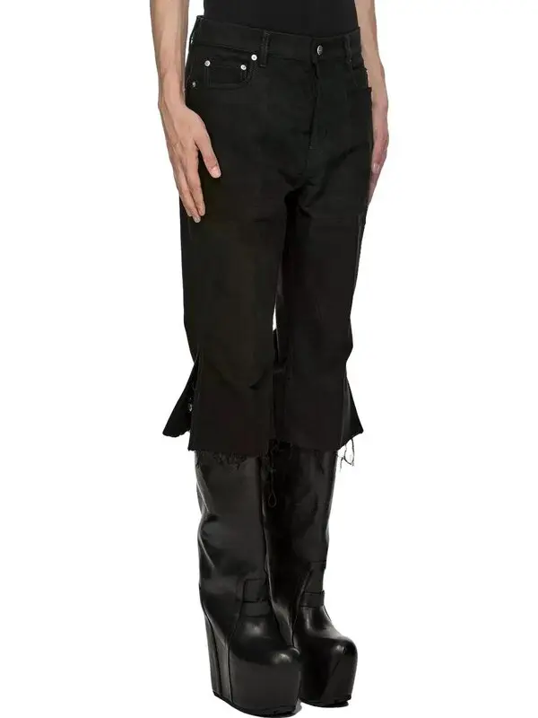 Rick Owens Raw-cut Cropped Trousers - Black