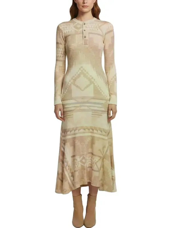 Polo Ralph Lauren Long-sleeve Midi Dress - Neutrals