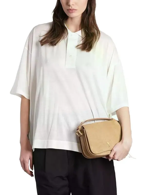 AMI Paris De Coeur Polo Shirt - White