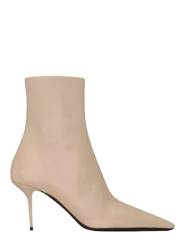 Saint Laurent Ashley Booties In Smooth Leather - Neutrals