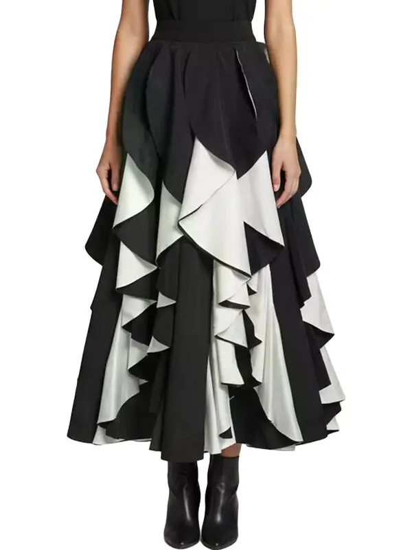 Alice + Olivia Spiral Midi Skirt - Black