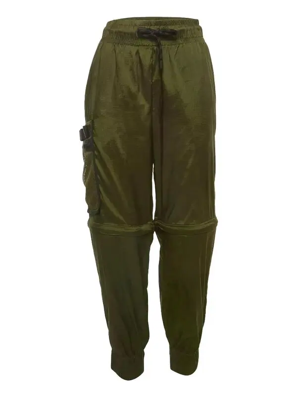 Fendi Drawstring Fastening Trousers With Grid-pattern Texture - Green