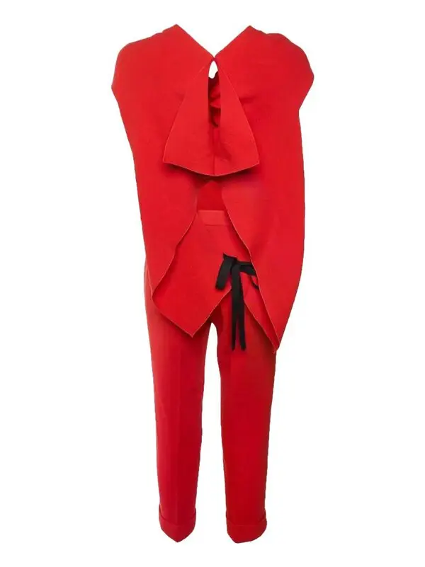 Roland Mouret Wool Textured Cut-out Trousers Set - Red