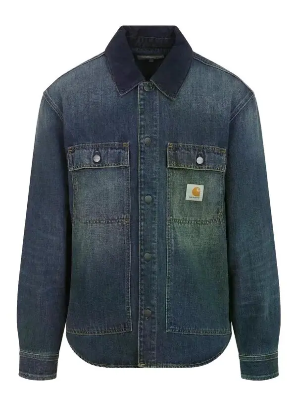 Carhartt Work In Progress Contrast-collar Denim Shirt - Blue