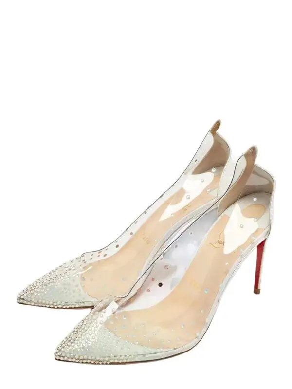 CHRISTIAN LOUBOUTIN Degrastrass Crystal-embellished Pumps - White