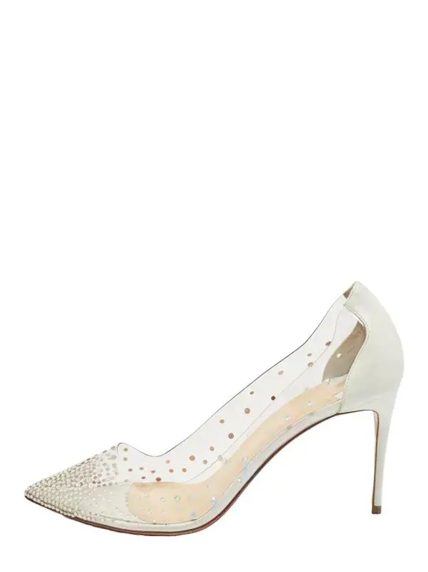 CHRISTIAN LOUBOUTIN Degrastrass Crystal-embellished Pumps - White