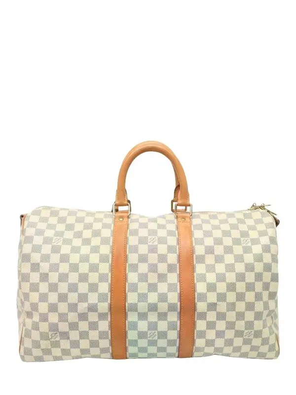 LOUIS VUITTON 2015 45 Damier Azur Keepall Bandoulière Duffle Bag - Neutrals
