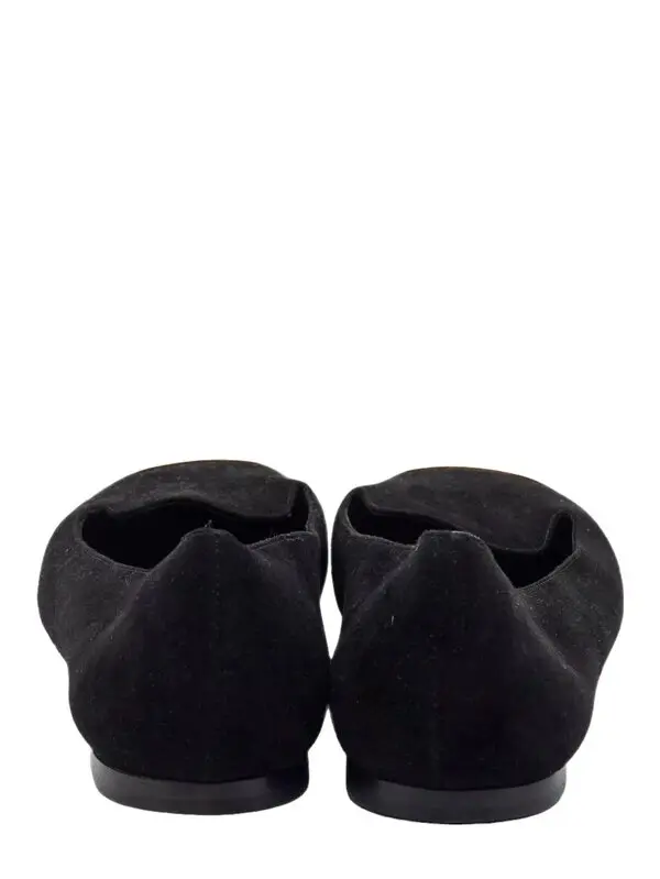 Saint Laurent Suede Cap Toe Ballet Flats - Black