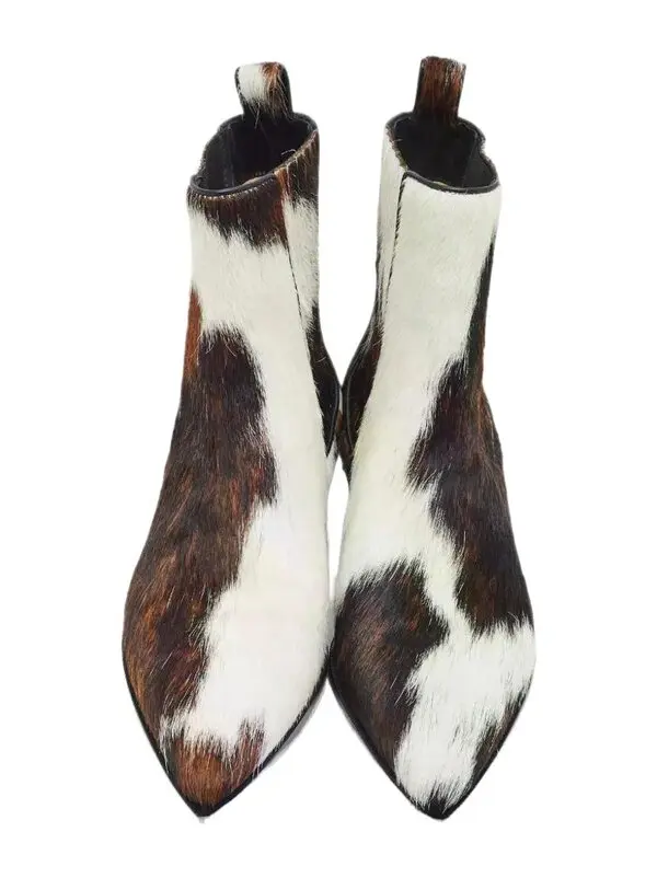 CHRISTIAN LOUBOUTIN Calf Hair Chelsea Boots - Brown