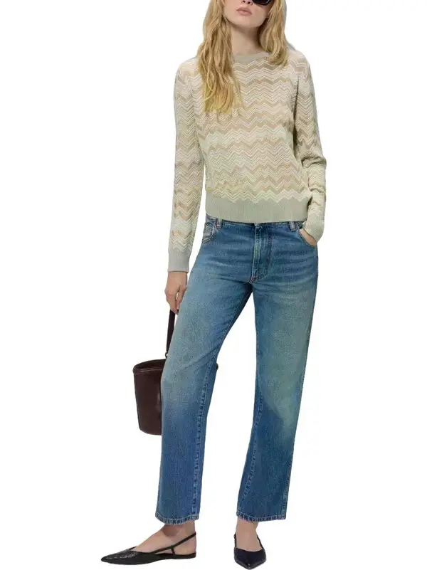 Missoni Zig Zag Viscose And Wool Crewneck Sweater - Neutrals