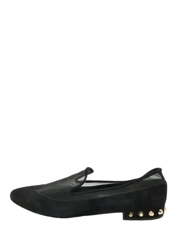 Balenciaga Mesh Studded Flat Pumps - Black
