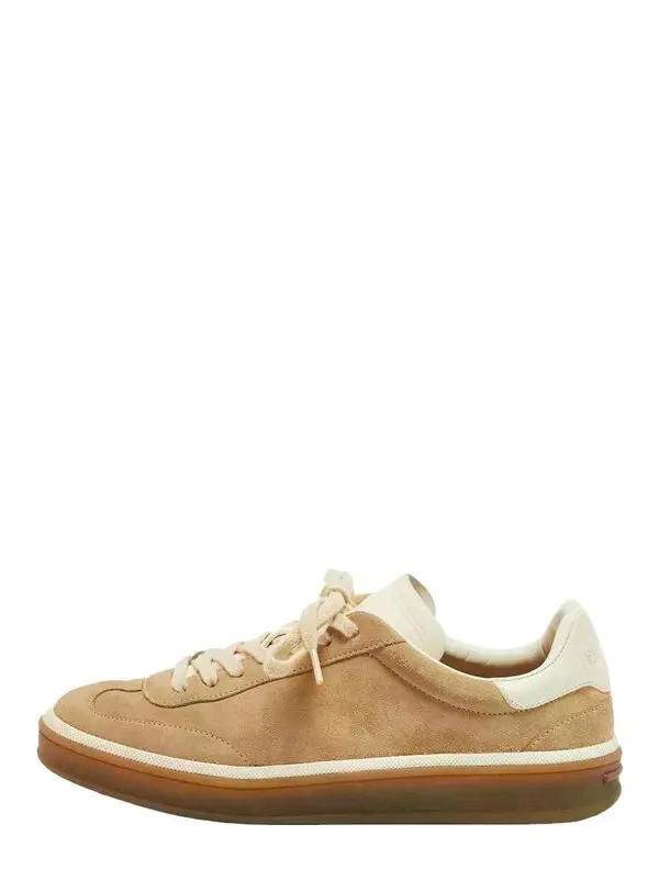 Loro Piana Suede Panelled Lace-up Sneakers - Neutrals