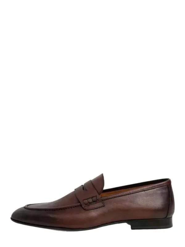 HACKETT LONDON Regal Saddle Leather Loafers - Brown