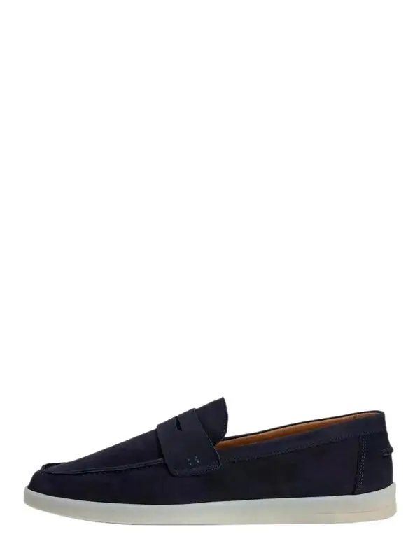 HACKETT LONDON Nubuck Leather Loafers - Blue