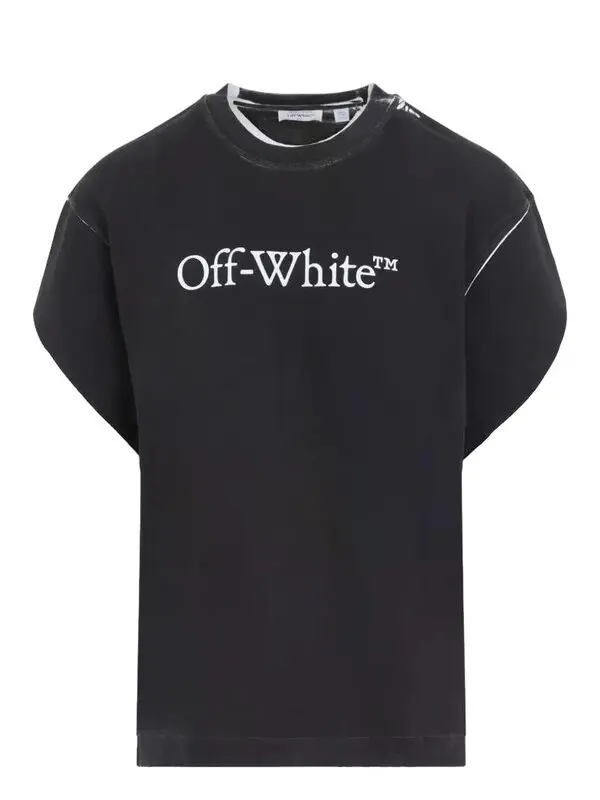 Off-White Logo-print Panelled T-shirt - Black