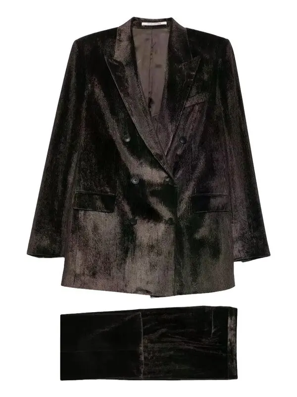 Tagliatore Double-breasted Suit With Peak Lapels - Brown