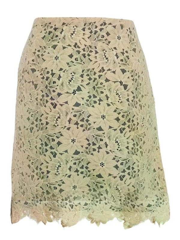Sandro Lace Floral Skirt - Beige