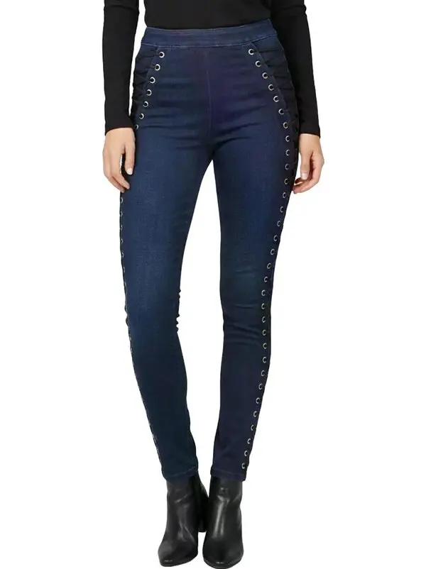 Elisabetta Franchi Lace-up Skinny Jeans - Blue