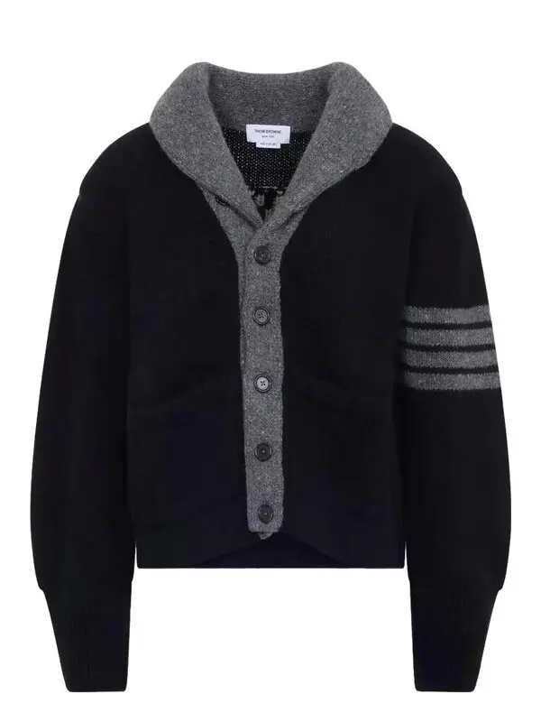 Thom Browne 4-bar Shawl-collar Cardigan - Black