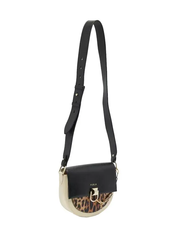 Furla Miss Mimi Leopard-print Crossbody Bag - Black
