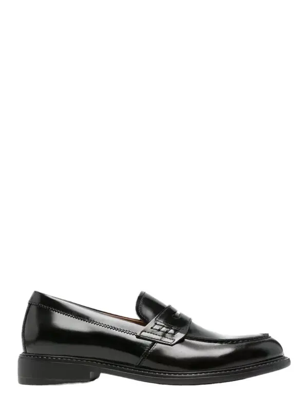 NEROGIARDINI Diana Polished Leather Loafers - Black