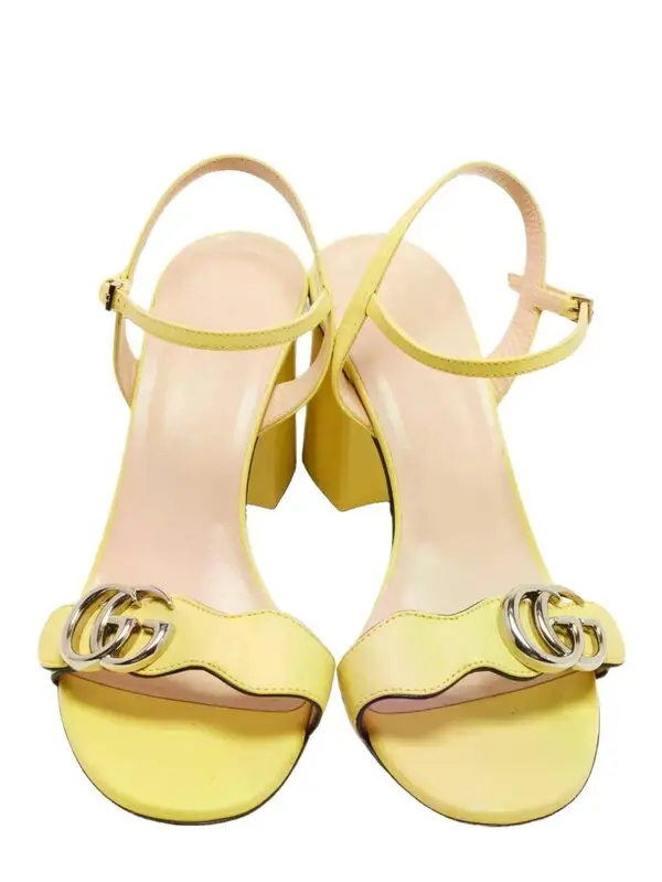 Gucci Double G Ankle Strap Sandals - Yellow