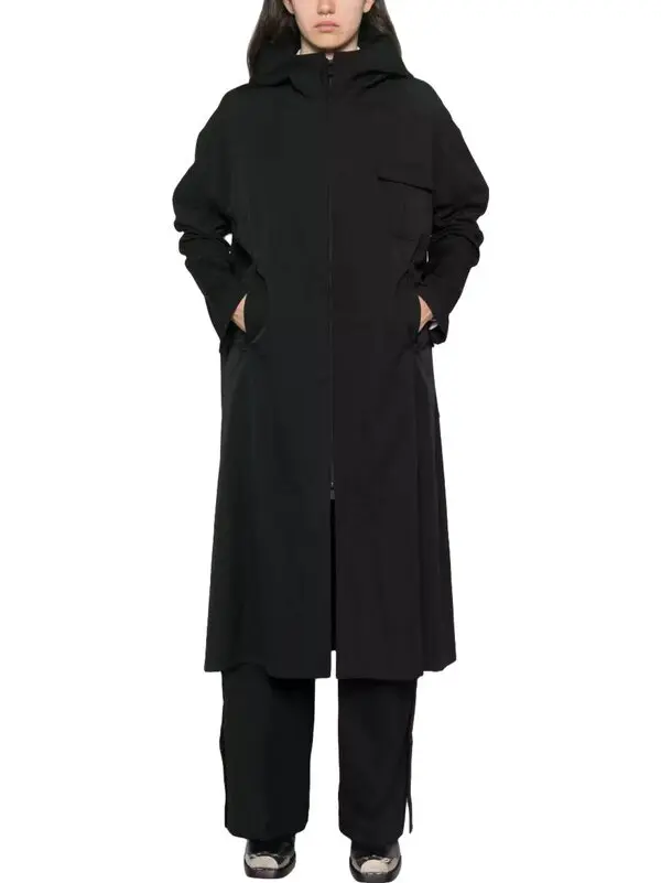 Yohji Yamamoto Hooded Longline Coat - Black