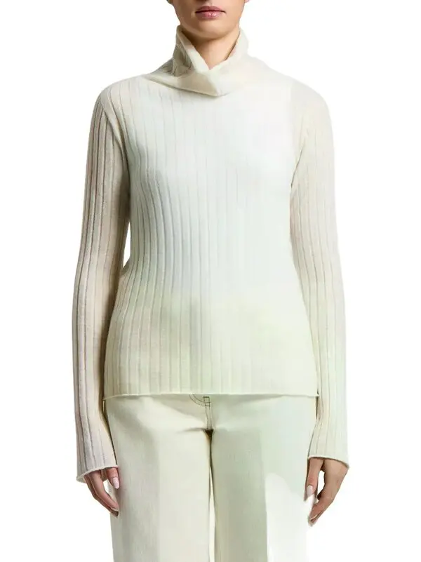 Peserico Ribbed Roll-neck Sweater - White