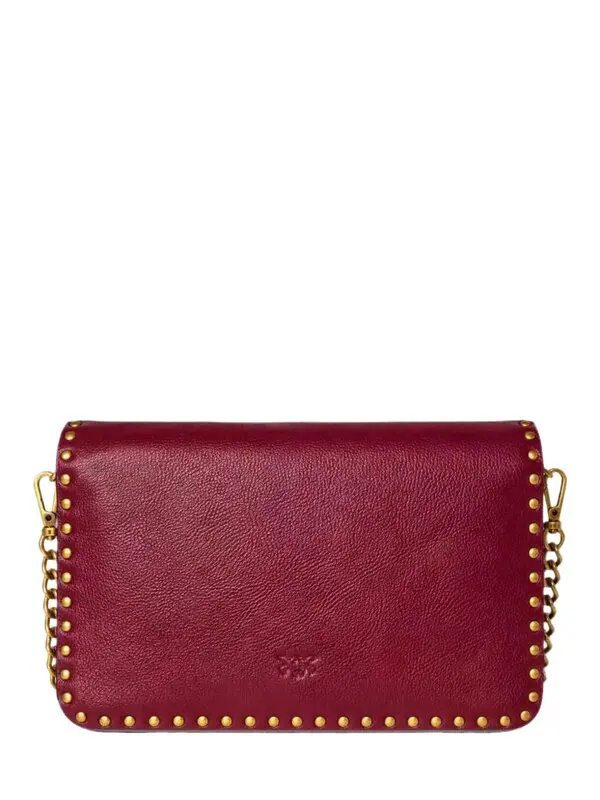 Pinko Studded Leather Crossbody Bag - Red