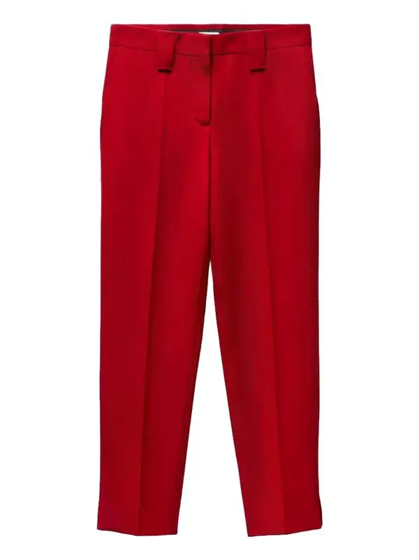 Versace Grain-de-poudre Wool Trousers - Red