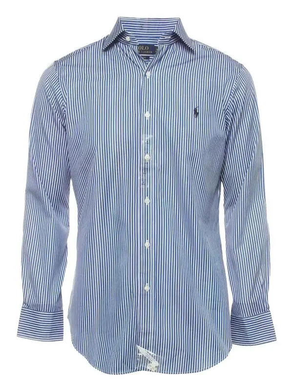 Polo Ralph Lauren Custom Fit Striped Cotton Shirt - Blue