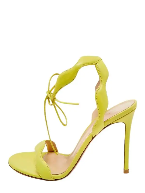GIANVITO ROSSI Wavy Ankle-tie Sandals - Green