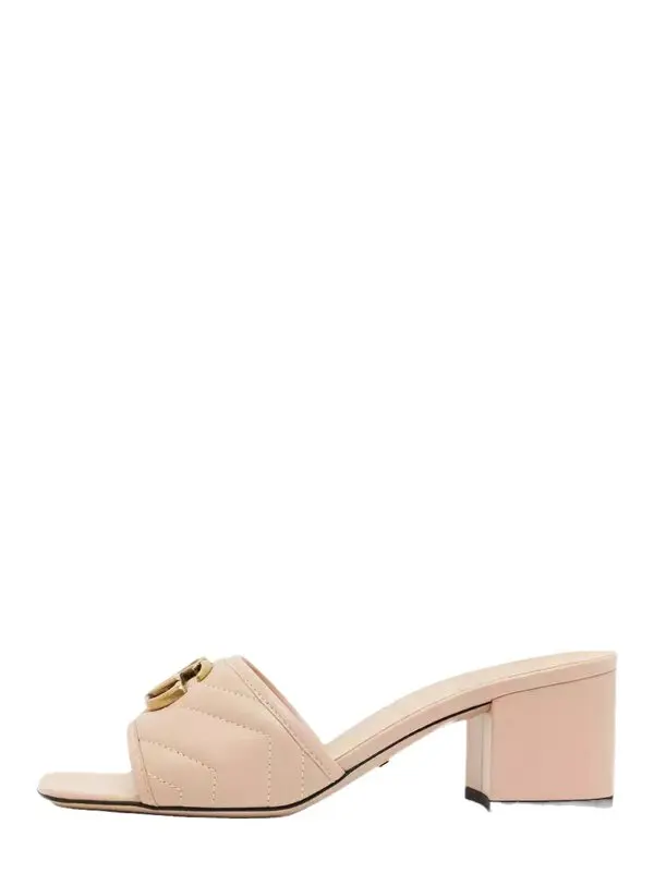 Gucci Gg Marmont Quilted Leather Block Heel Sandals - Pink