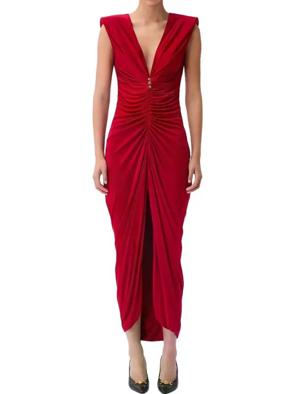 Versace Viscose Jersey Gown - Red