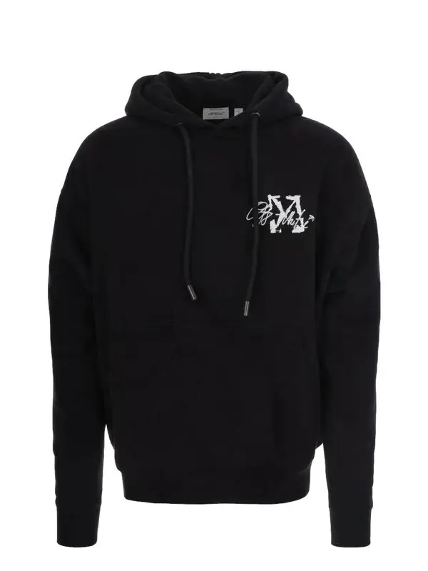 Off-White Logo-print Drawstring Hoodie - Black