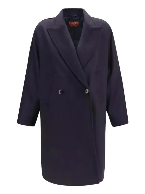 Max Mara Double-breasted Notched Lapel Coat - Purple