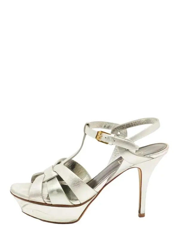 Saint Laurent Tribute Platform Sandals - Silver