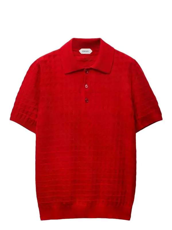 Versace Wool Knit Polo - Red