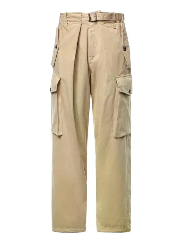 Loewe Cotton Cargo Trousers - Neutrals