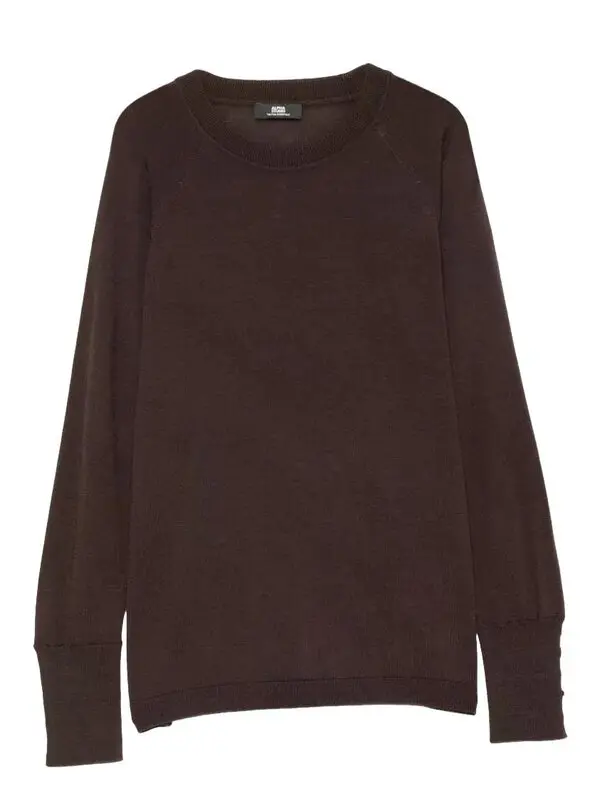 Alpha Studio Button-cuff Fine Knit Sweater - Brown