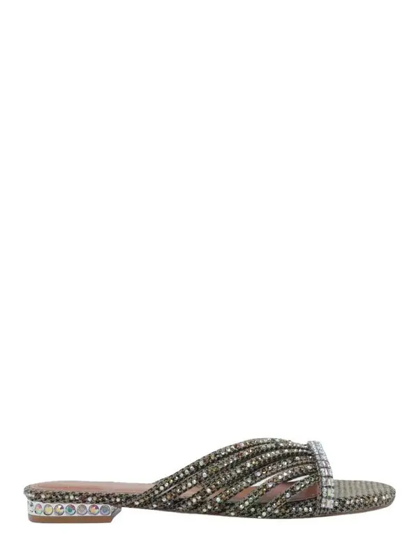 Kurt Geiger Embellished Crystal Strap Flat Mules - Neutrals