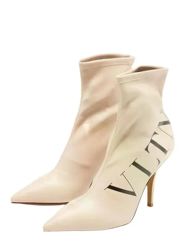 Valentino Garavani Vltn Logo Stiletto Ankle Boots - Neutrals
