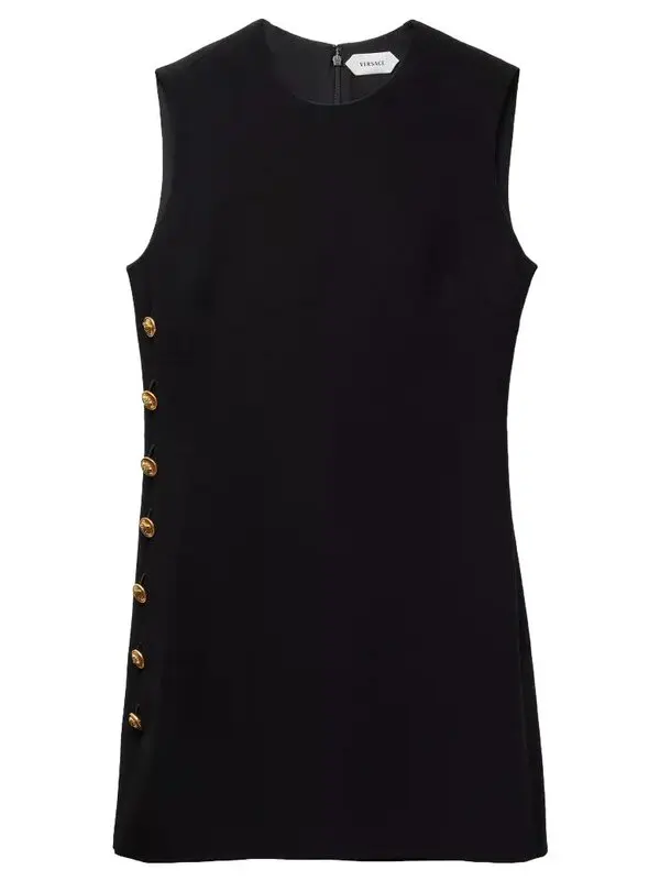 Versace Stretch Viscose Cady Mini Dress - Black