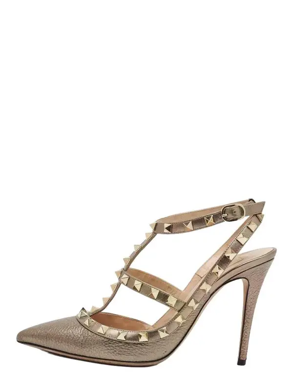 Valentino Garavani Rockstud Caged Stiletto Pumps - Gold