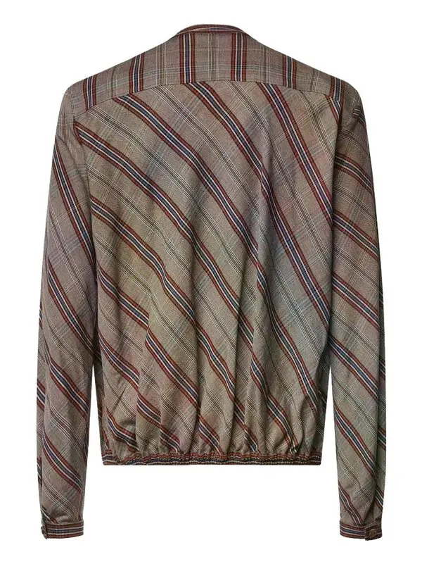 VIVIENNE WESTWOOD Striped Zip-up Shirt - Brown
