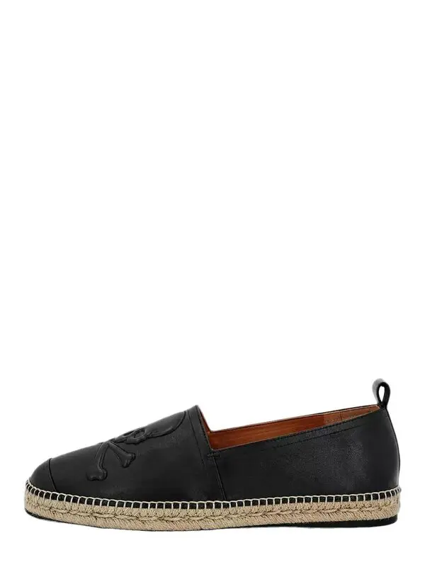 Philipp Plein Nappa Leather Skull Espadrilles - Black